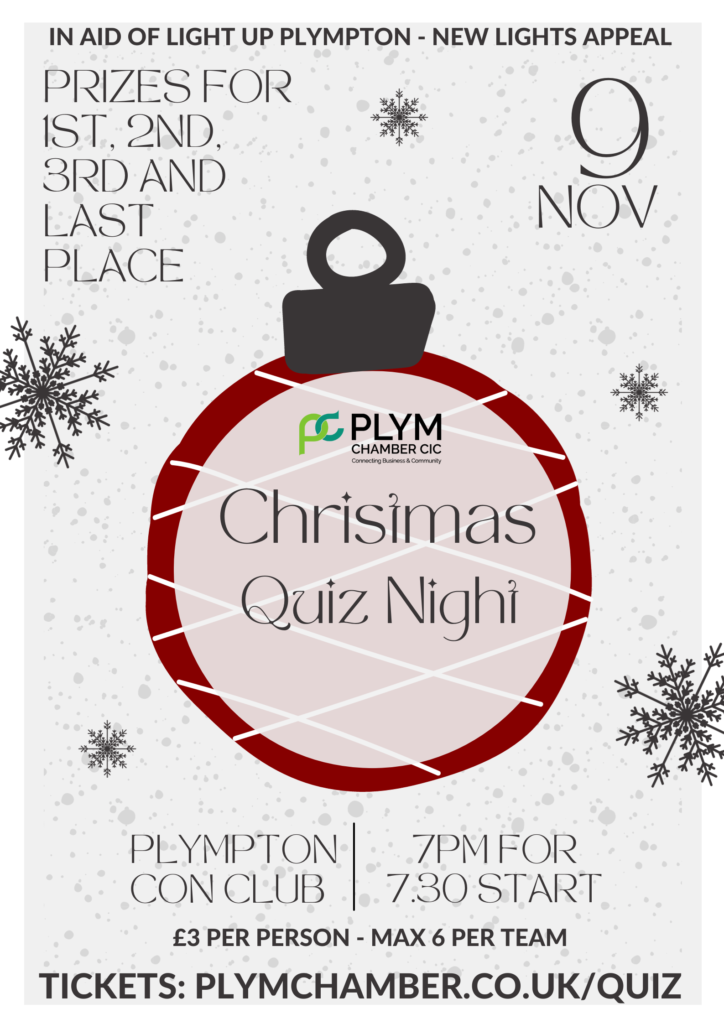 Christmas Quiz Night – 9th November 2023 – Plym Chamber CIC